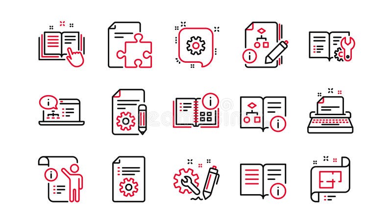 Documentation Line Icon. Technical Instruction Sign. Vector Stock Vector - Illustration of ...