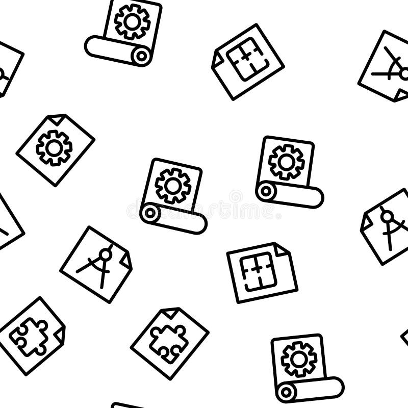 Technical Documentation Thin Line Icons Set Vector Stock Vector - Illustration of engineering ...