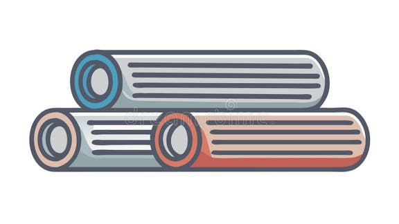 Technical Documents Stack of Rolled Blueprints, Vector Design ...