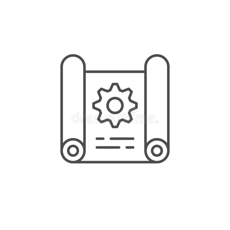 Technical Draft Line Outline Icon Stock Vector - Illustration of sign ...