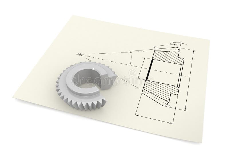 Technical drawing stock illustration. Illustration of metalwork - 15678861