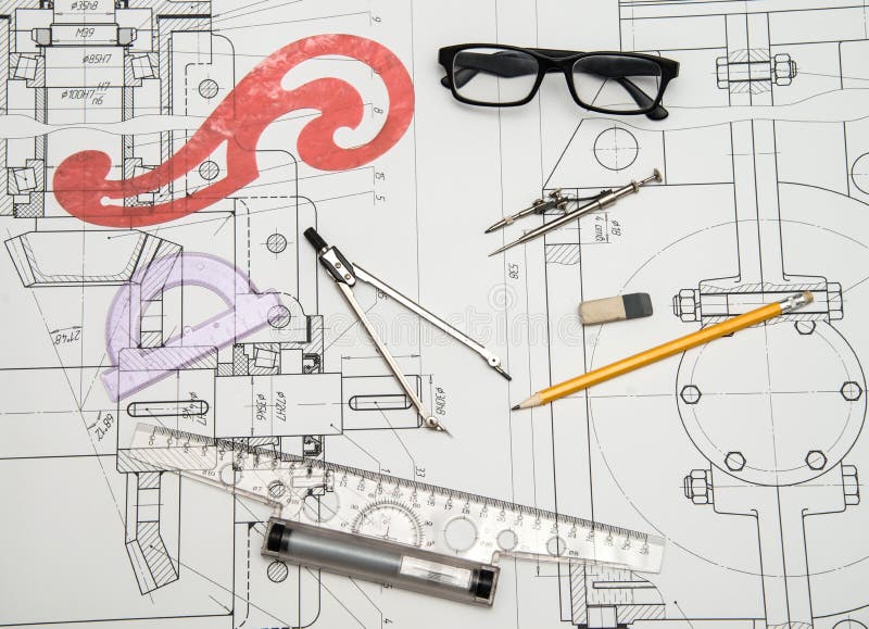 Technical drawing stock photo. Image of idea, design - 41001616