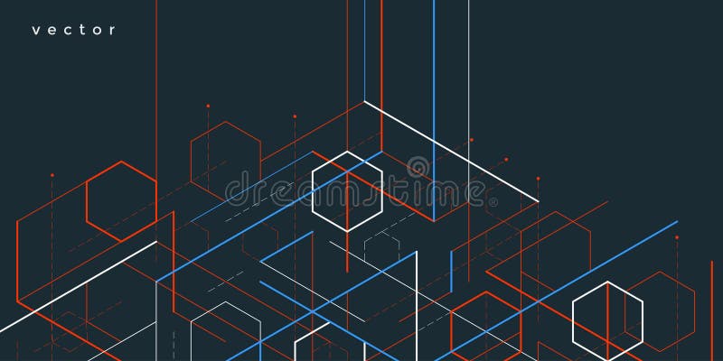 Technical Drawing Background . Geometric Lines and Squares. Technology ...