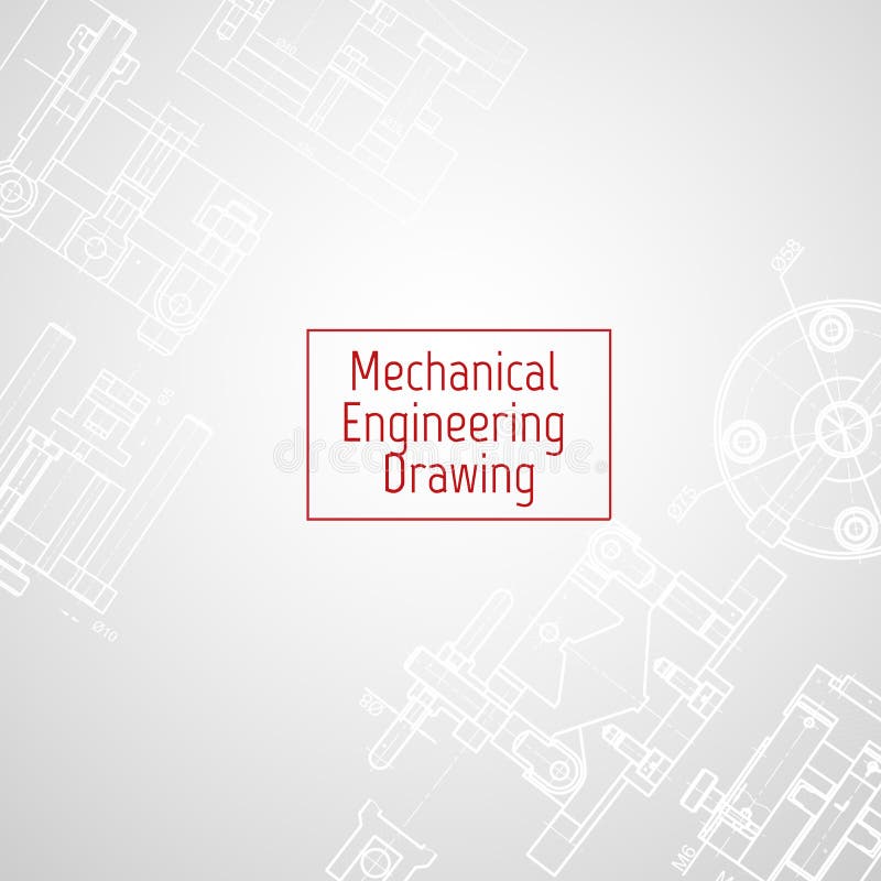 Mechanical Engineering Drawing. Engineering Drawing Background. Vector ...