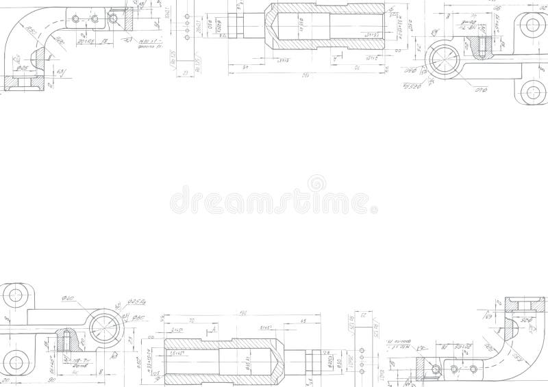 Technical Drawing Background .Mechanical Engineering Drawing ,vector ...
