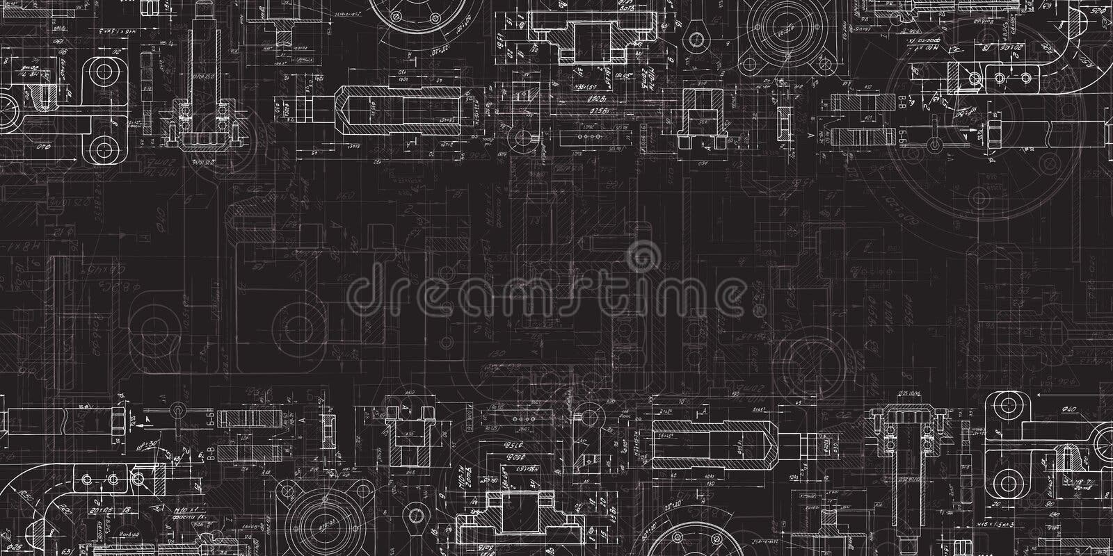 Technical Drawing Background.Mechanical Engineering Drawing. Stock ...