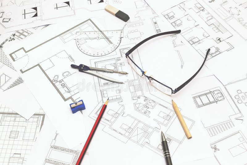 Technical drawing stock photo. Image of architecture - 45574190