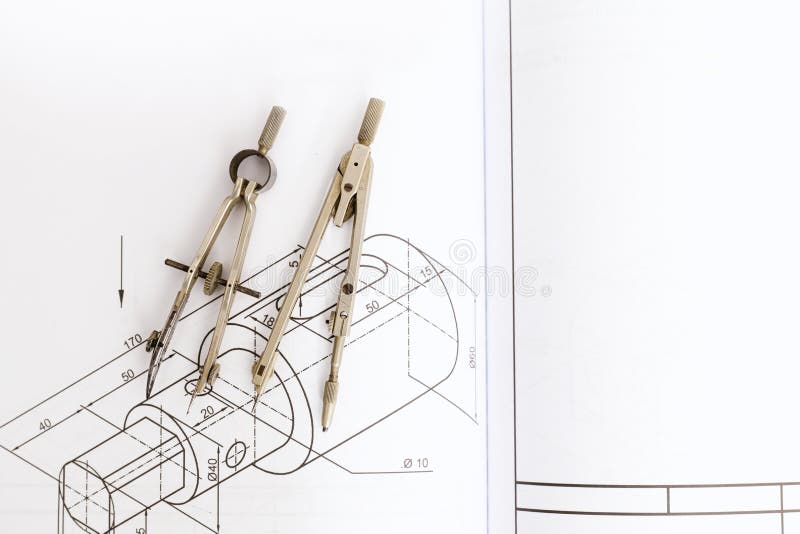 Technical Pen & Compass stock image. Image of radius, drafting - 1252825