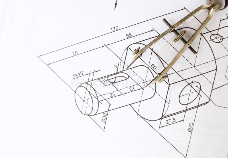 Technical Pen & Compass stock image. Image of radius, drafting - 1252825