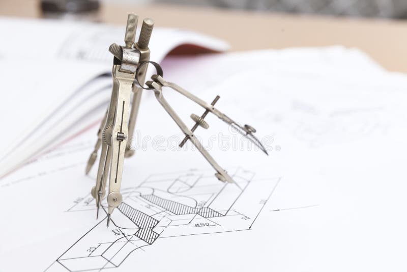 Technical drawing compass stock photo. Image of tool - 68882764