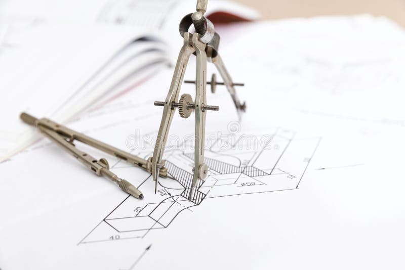 Technical drawing compass stock photo. Image of tool - 68882764