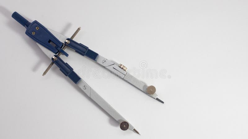 Technical Drawing Compass on White Paper with Copy Space Stock Photo ...