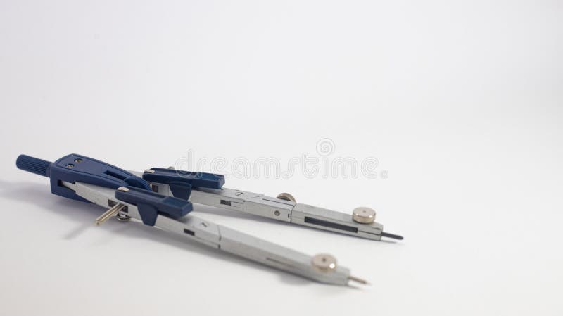 Technical Drawing Compass on White Paper with Copy Space Stock Image ...