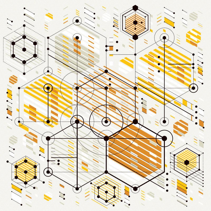 Technical Drawing with Dashed Lines and Geometric Shapes, Vector Stock ...