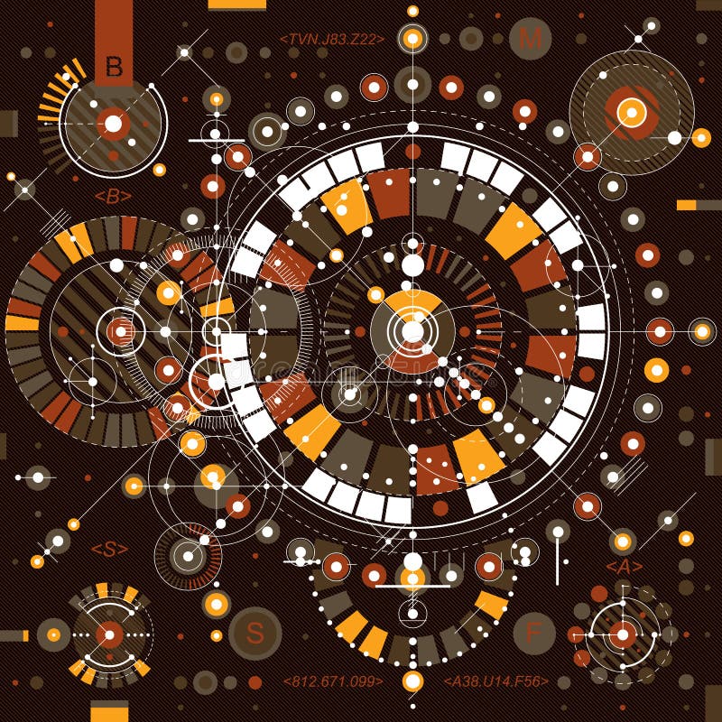 Technical Drawing with Dashed Lines and Geometric Shapes, Vector Stock ...