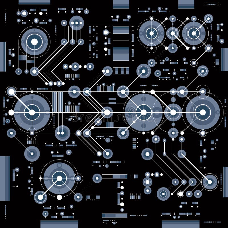 Technical Drawing with Dashed Lines and Geometric Shapes, Vector Stock ...