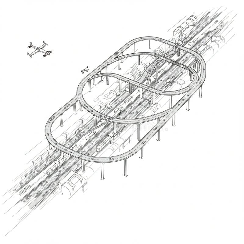 Segmented Rail Infrastructure Stock Illustrations – 1 Segmented Rail ...