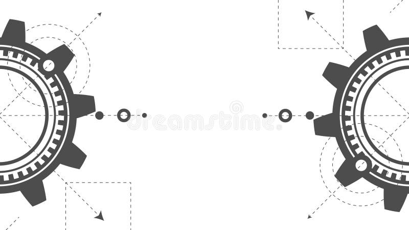 Technical Drawing of Gears .Engineering Concept.Video Animation HD 4K ...