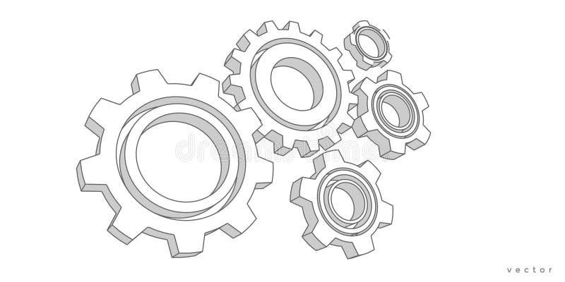 Technical Drawing of Gears .Mechanical Engineering Background ...