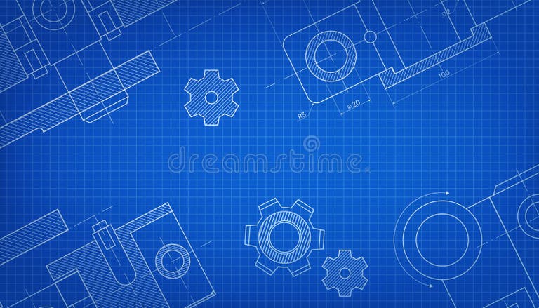 Machines Technical Drawings Stock Illustrations – 47 Machines Technical ...