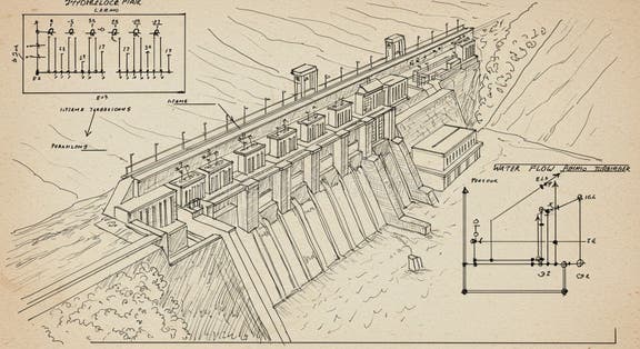Hydroelectric Dam Drawing Stock Illustrations – 862 Hydroelectric Dam ...