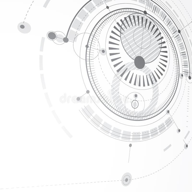 Technical Drawing with Dashed Lines and Geometric Shapes, Vector Stock ...