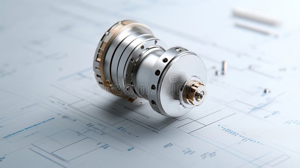 Technical Drawing of a Mechanical Component in Engineering Plans Stock ...