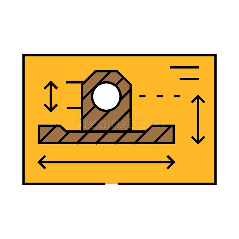 Technical Drawing Mechanical Engineer Icon Color Illustration Stock ...