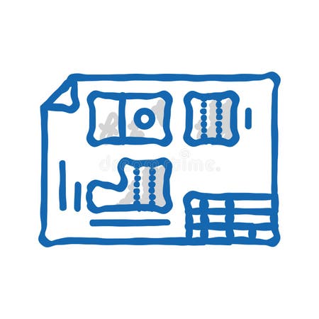 Technical Drawing Mechanical Engineer Icon Doodle Illustration Stock ...