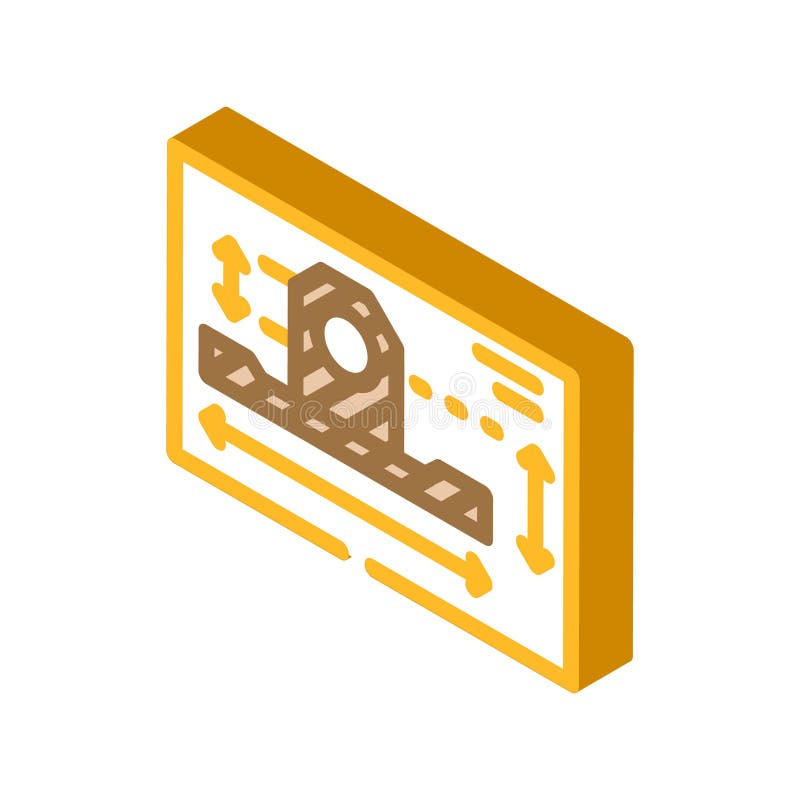 Technical Drawing Mechanical Engineer Isometric Icon Vector ...