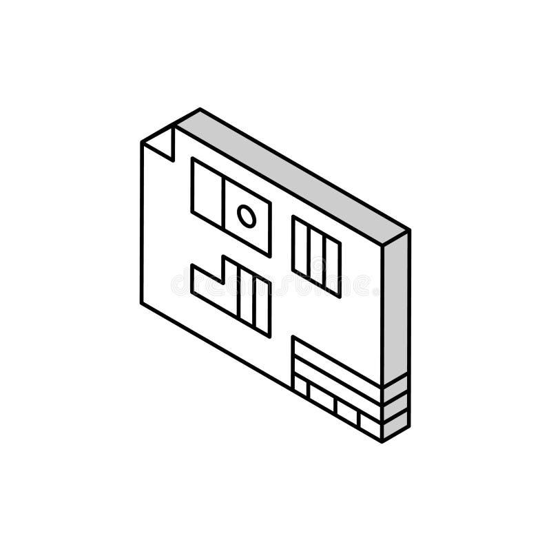 Technical Drawing Mechanical Engineer Isometric Icon Vector ...