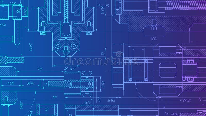 Technical Drawing .Mechanical Engineering Background .Technology Banner ...