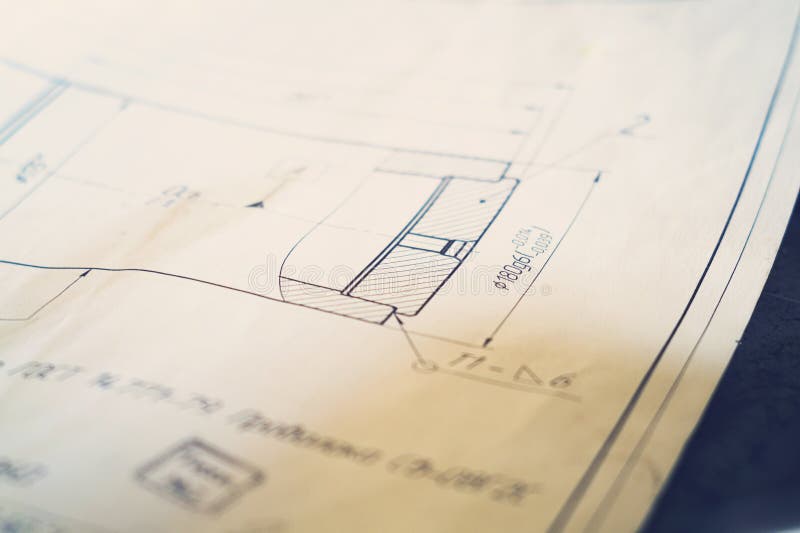 Technical Drawing in Production. Stock Image - Image of movie, notebook ...