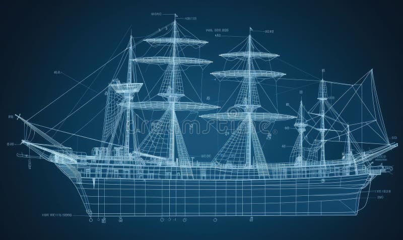 The Technical Drawing Provides Visual Representation of the Ship S ...