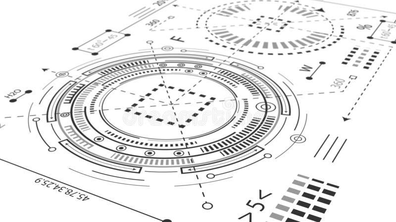 Technical Drawing .Rotating Mechanism of Round Parts .Machine ...