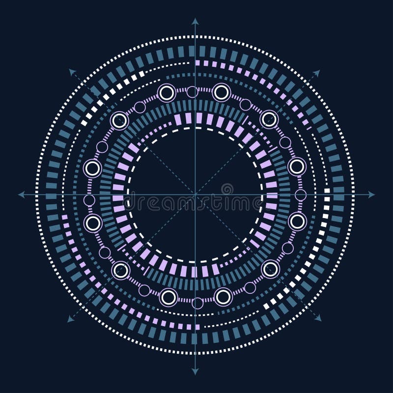 Technical Drawing.Round HUD Elements .Technical Drawings , Vector Stock ...