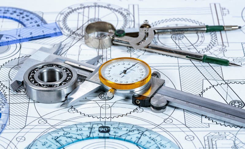 Technical Drawing And Tools Stock Photo - Image: 62634981