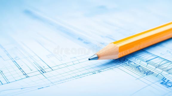 Technical Drawing Tools on a Blueprint. Precision and Architecture ...