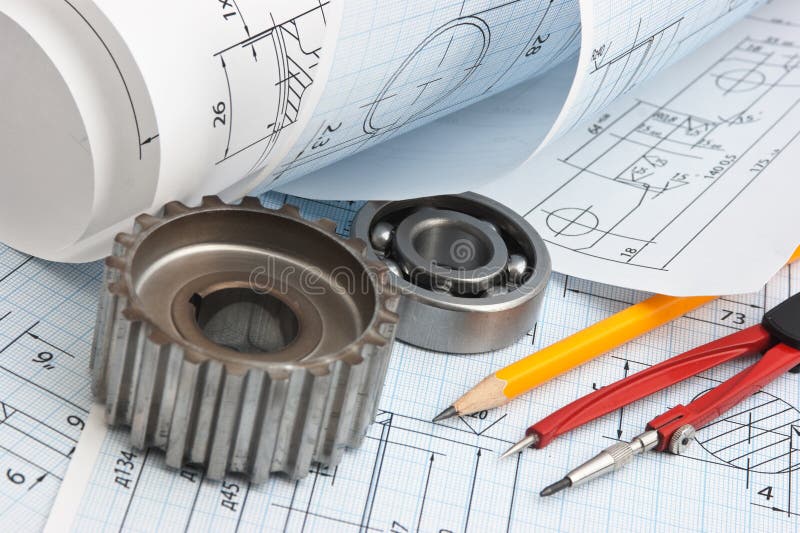 Technical drawing stock photo. Image of paper, mechanical - 155447128