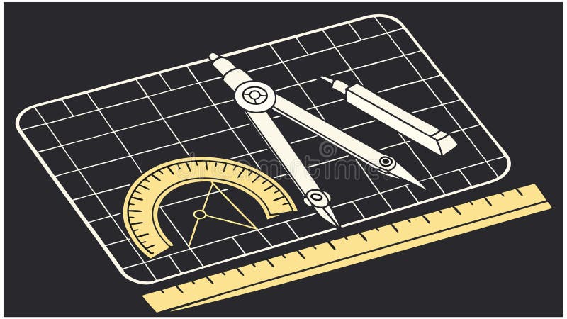 Technical Drawing Tools Vector Illustration for Architecture and ...