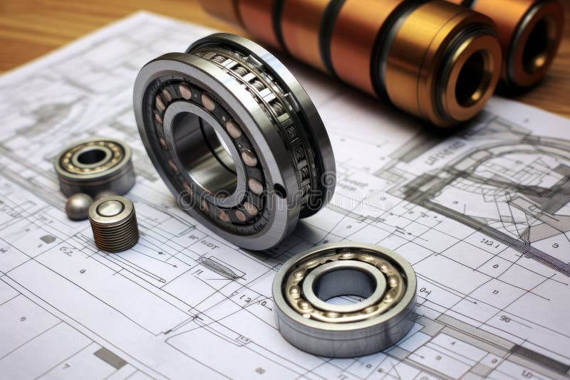 Technical Drawings with the Ball Bearings Stock Illustration ...