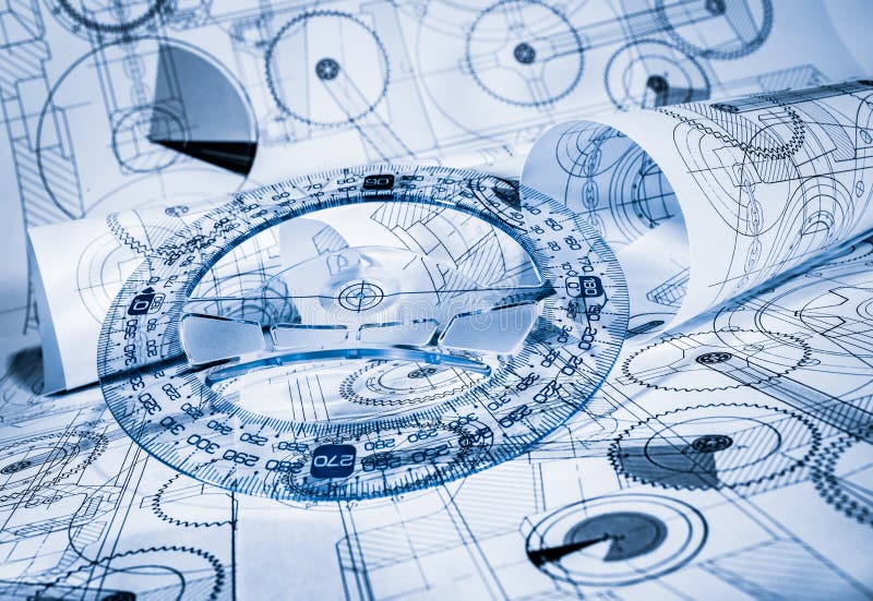 Technical drawings stock photo. Image of industry, measurement - 30041050