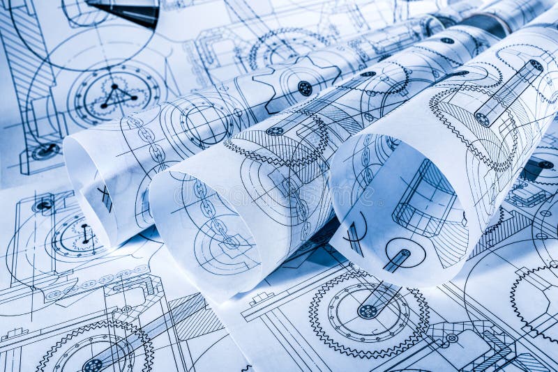 Technical drawings stock image. Image of design, concept - 30136835