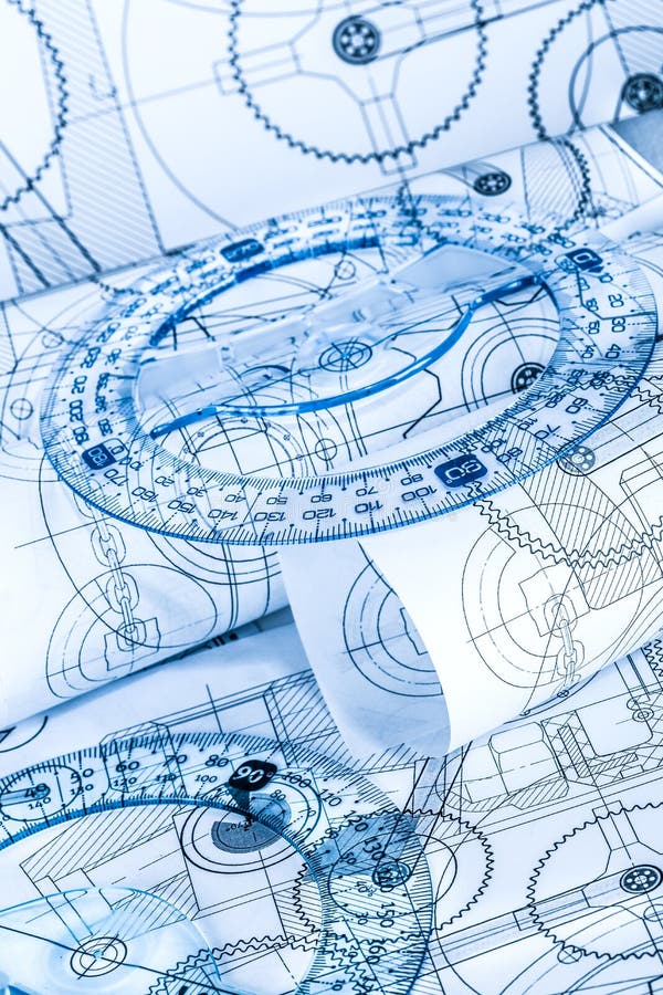 Technical drawings stock image. Image of engineering - 43333075