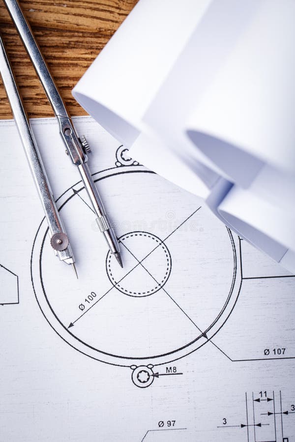 Technical Pen & Compass stock image. Image of radius, drafting - 1252825