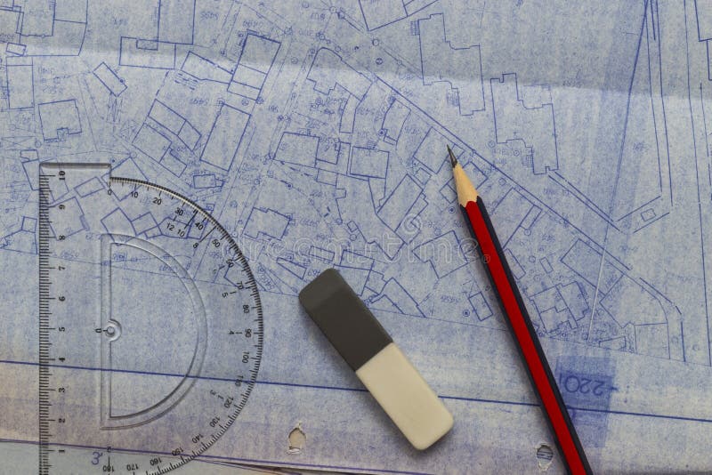 Technical drawings stock image. Image of blueprint, architectural ...