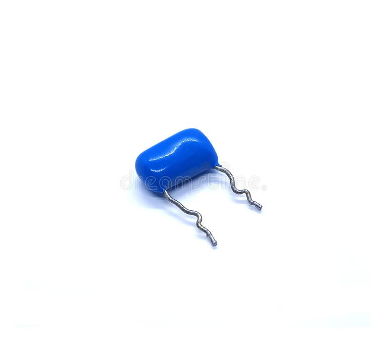 Technical Element. Blue Capacitor on the White Background for Websites ...