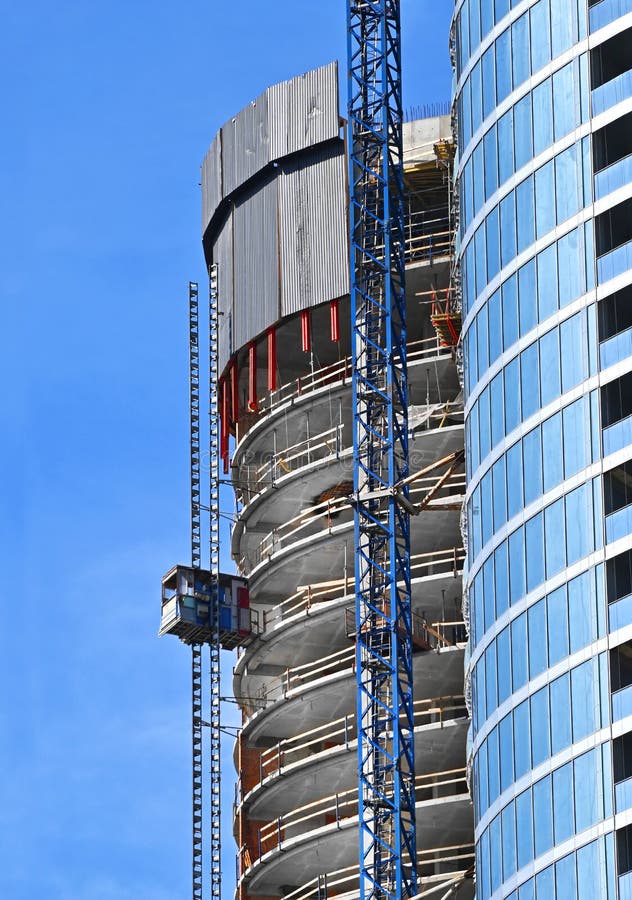 Elevator on Construction Site Stock Photo - Image of condominium ...