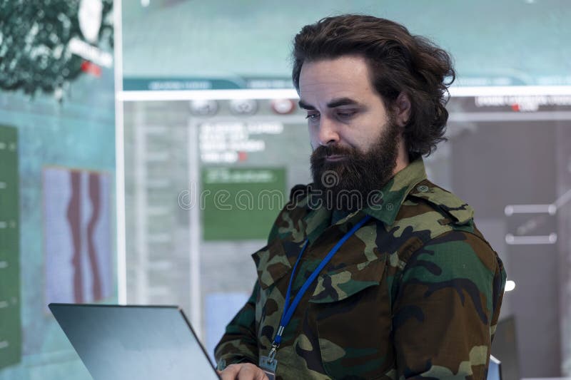 Technical Engineer Gathers Intelligence from World Map Projection Stock ...