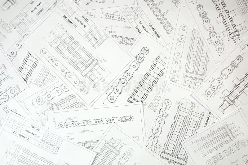 Technical Engineering Drawings Stock Image - Image of metalworking ...